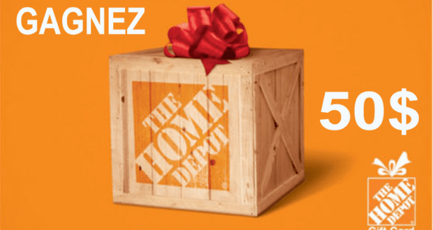 Carte cadeau Home Depot de 50$